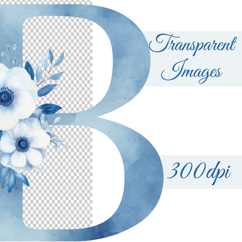 Floral Alphabet PNG Bundle. Watercolor Floral Letters Decorative ...