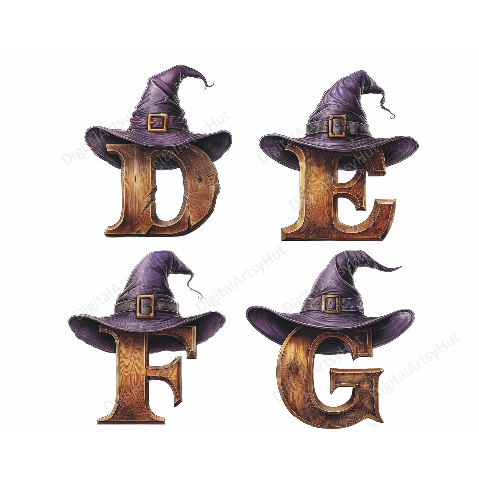 Spooky Season Alphabets Bundle. Halloween Clipart Uppercase Letters ...