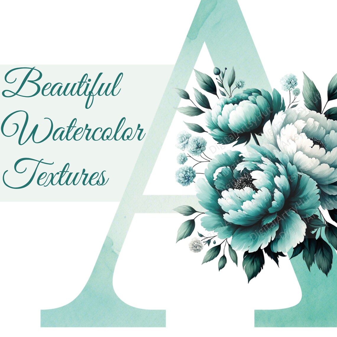 Watercolor Alphabet Letters Bundle Floral Letters Sublimation Letters ...