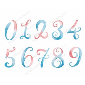Watercolor Alphabets Clipart Letters & Numbers. Wedding Monograms ...