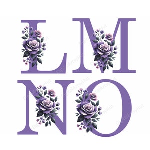 Floral Letter Alphabet Clipart Bundle With Watercolor Flowers ...