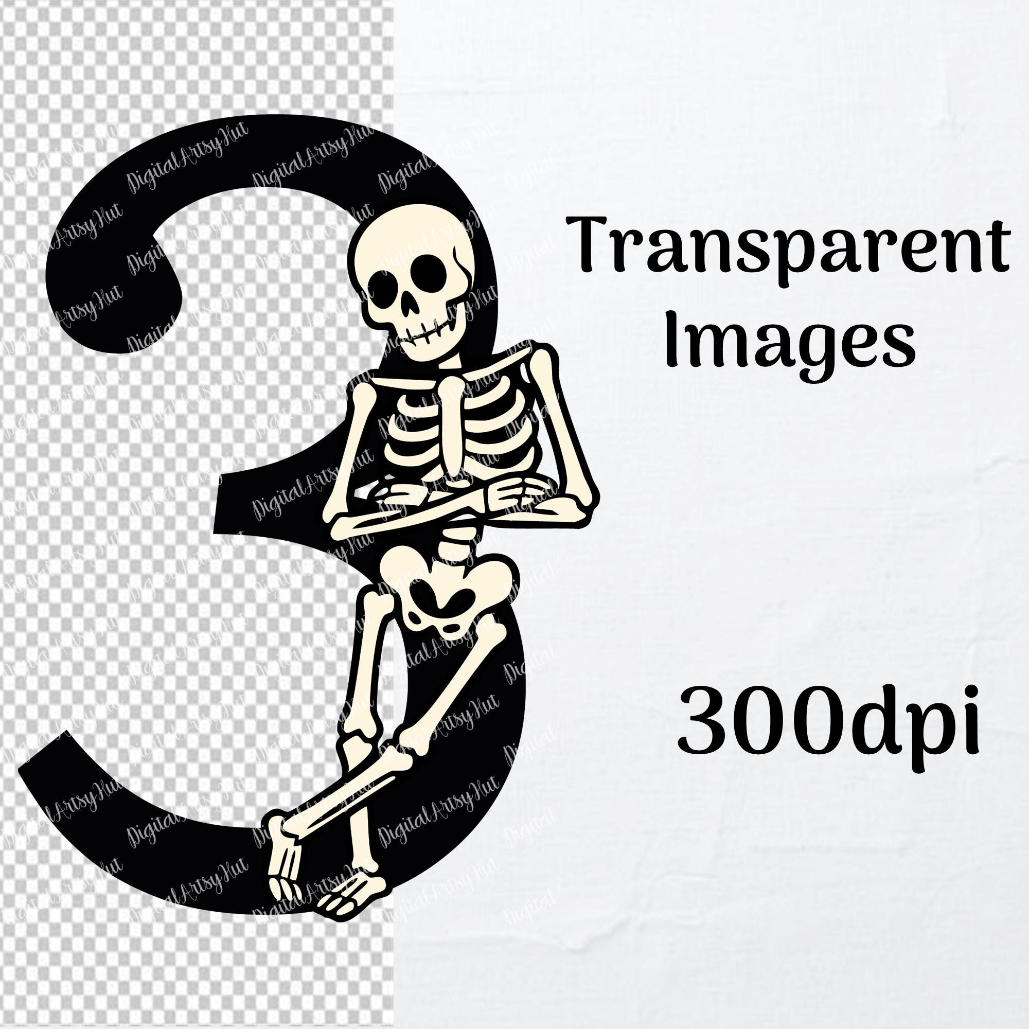 Skeleton Numbers Clipart PNG – Halloween Spooky Numbers for Party ...