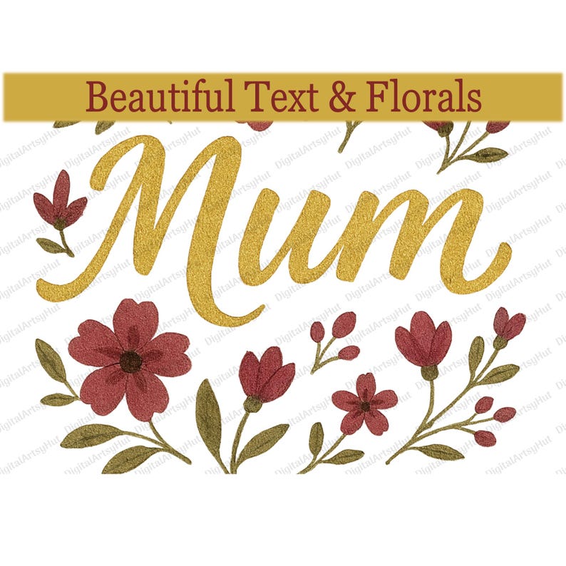 Mum Mothers Day PNG Clipart Bundle - Floral Mothers Day Text, Mom Mum ...