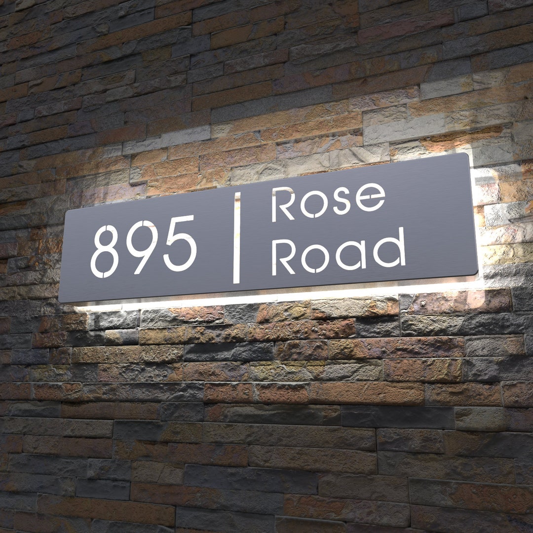 Metal Illuminated House Number,custom Text Address Box Sign,outdoor ...