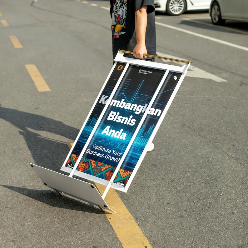 Custom Metal Sidewalk Sign | Movable PVC Advertising Board With Wheels ...