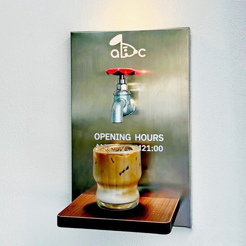 Custom Word Flow Faucet Sign | Dripping Text Menu Board | Coffee Shop ...