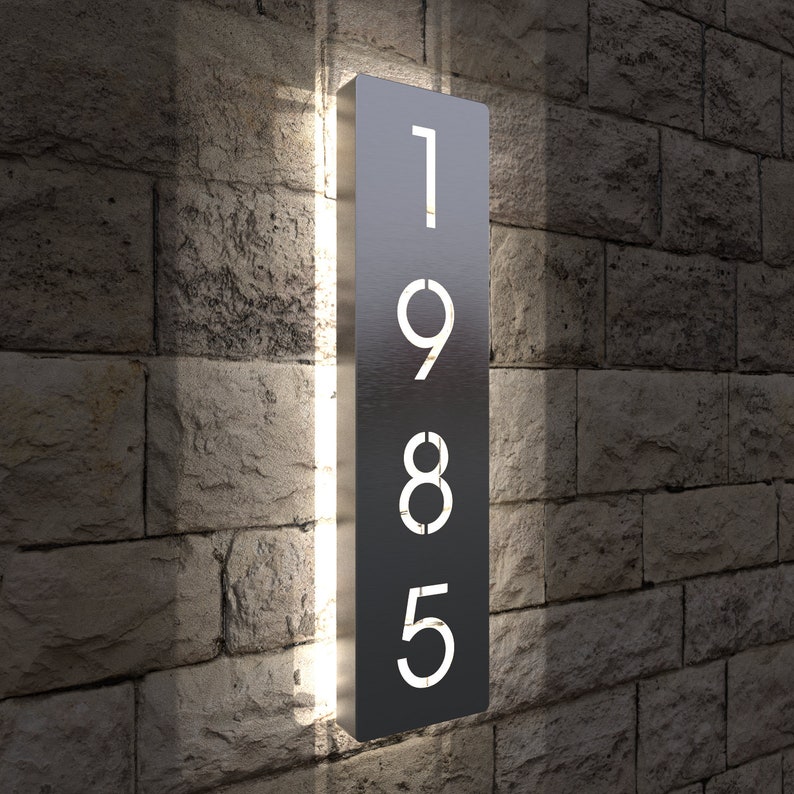 Metal Illuminated House Number,custom Text Address Box Sign,outdoor ...