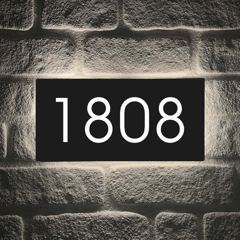 Custom House Number Sign,backlit Metal Sign,house Decoration Signs,door ...