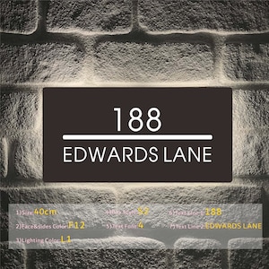 Personalized Metal Address Sign,acrylic Illuminated House Number Sign ...