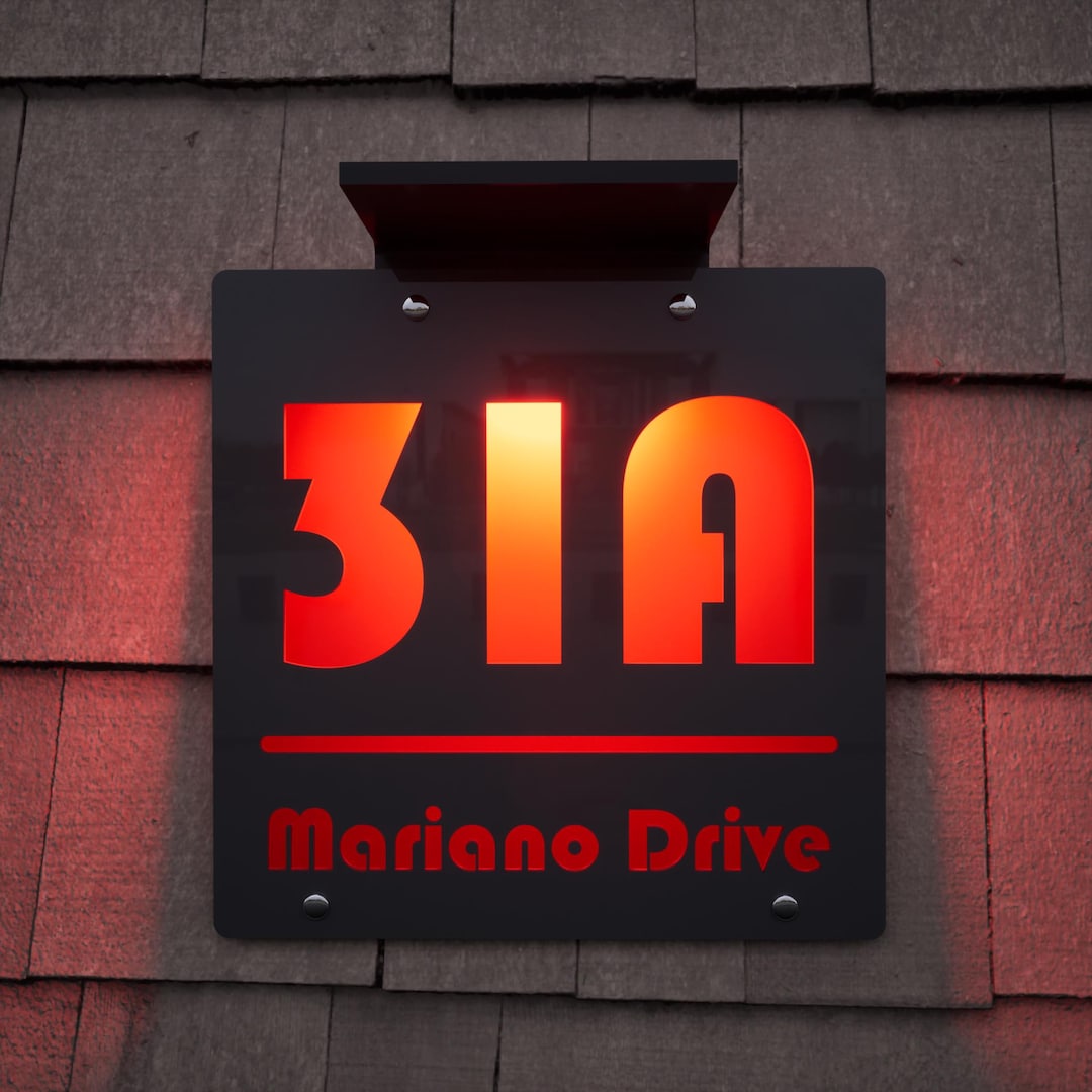 Solar Powered Address Sign | No Wiring Needed | Custom Numbers ...