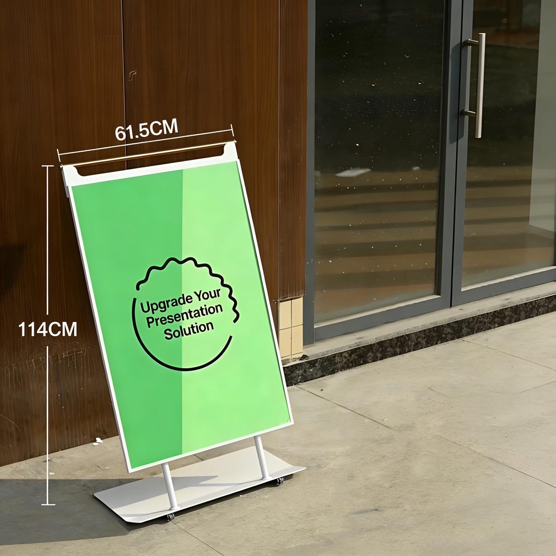 Custom Metal Sidewalk Sign | Movable PVC Advertising Board With Wheels ...