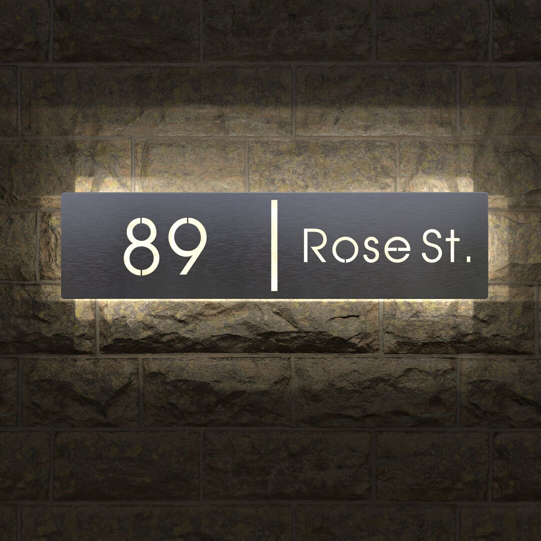 Modern House Number Sign,led Number Lightbox,custom House Number ...