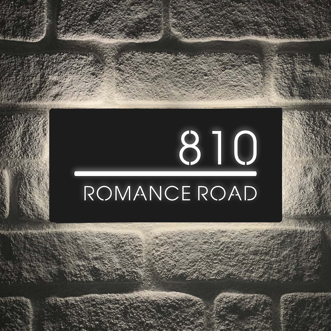 LED House Number Sign,metal Address Lightbox,modern Home Decoration ...