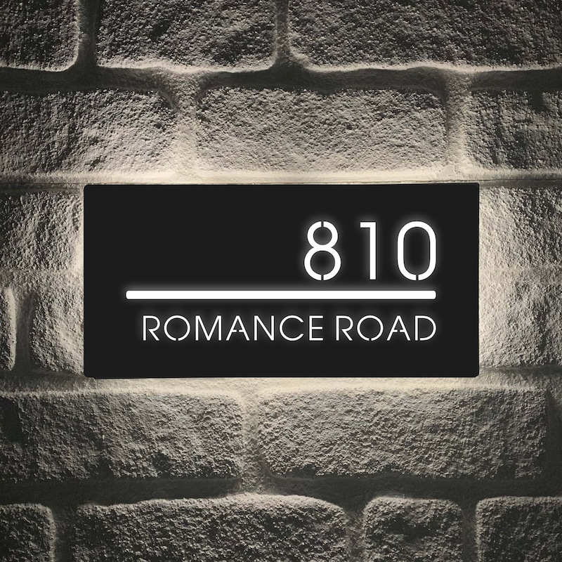 House Numbers Plate Solar - Etsy