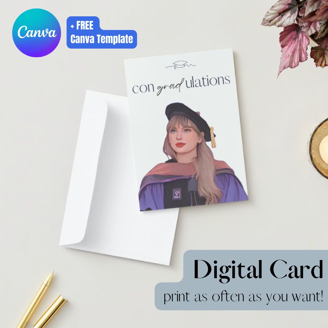 Graduation Taylor Card, Printable Greeting Card, Swiftie Gifts, Taylor ...