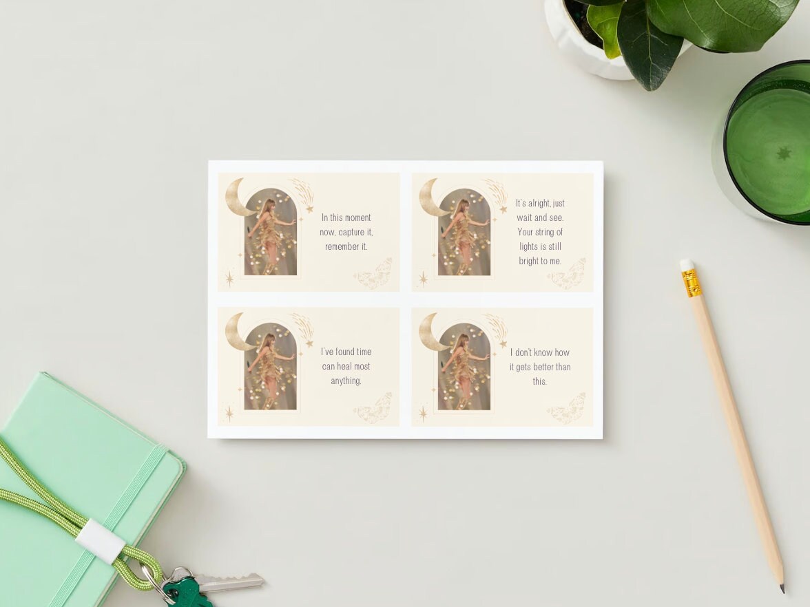 Taylor Swift Inspired Printable Affirmation Cards Song Lyrics Print and ...