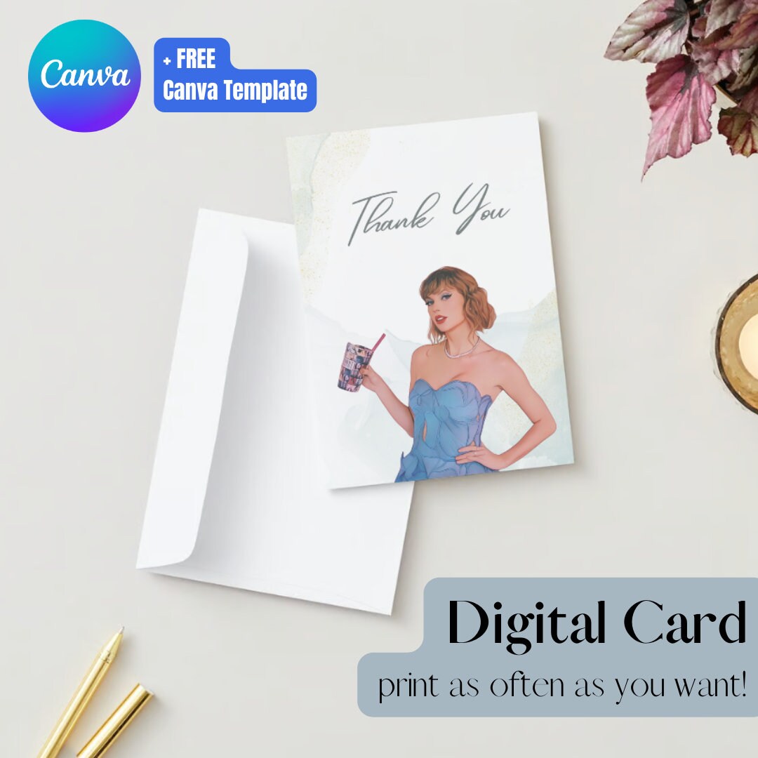 DIGITAL Thank You Taylor Swift Card, Printable Greeting Card, Swiftie ...