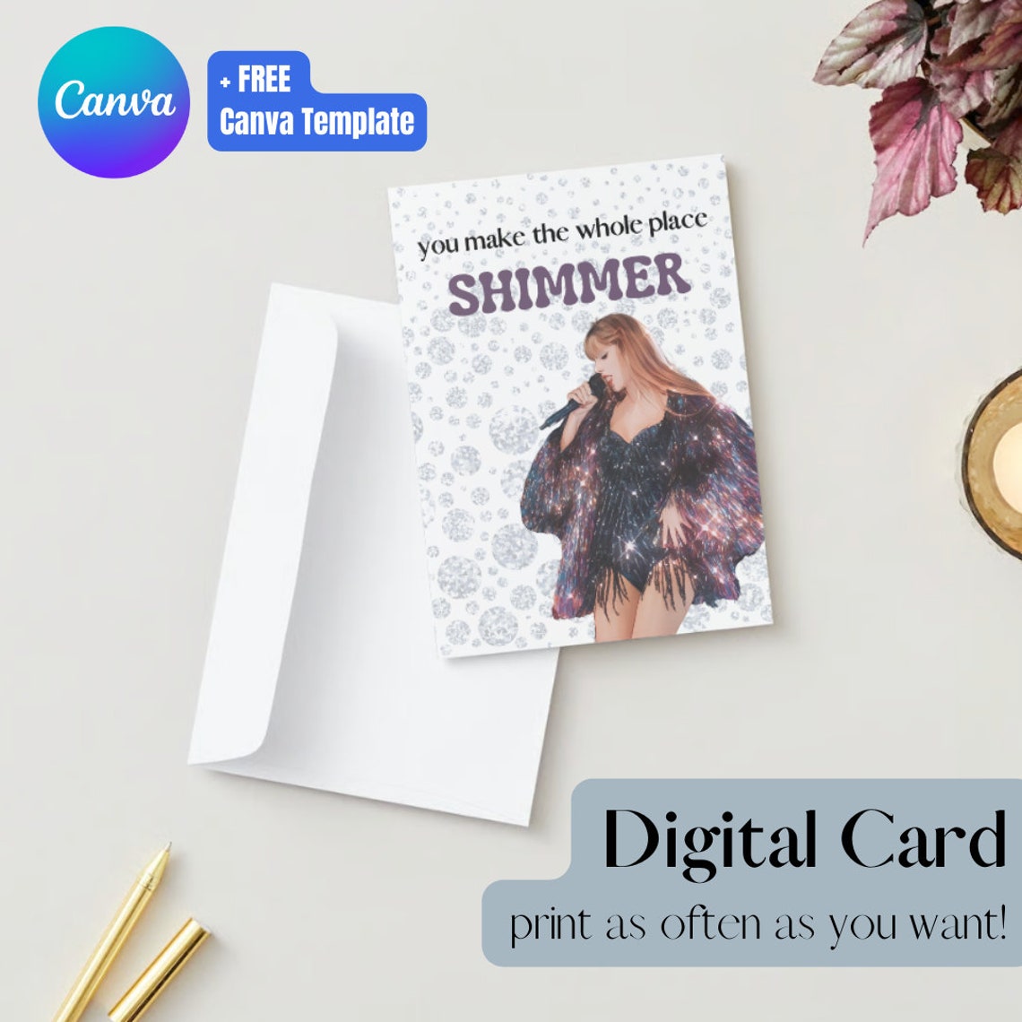 Happy Birthday Taylor Swift Card, Printable Greeting Card, Swiftie ...