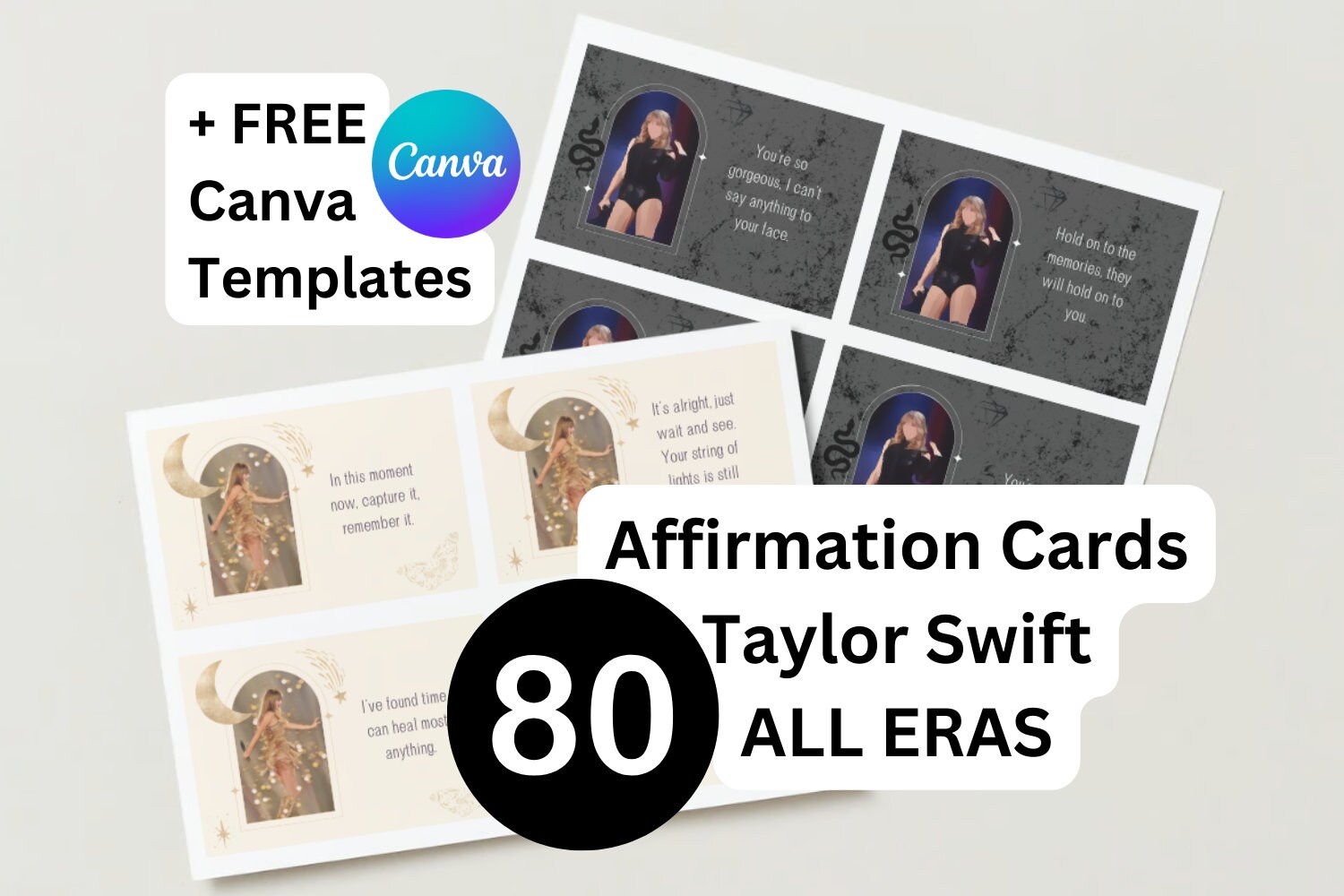 Taylor Swift Inspired Printable Affirmation Cards Song Lyrics Print and ...