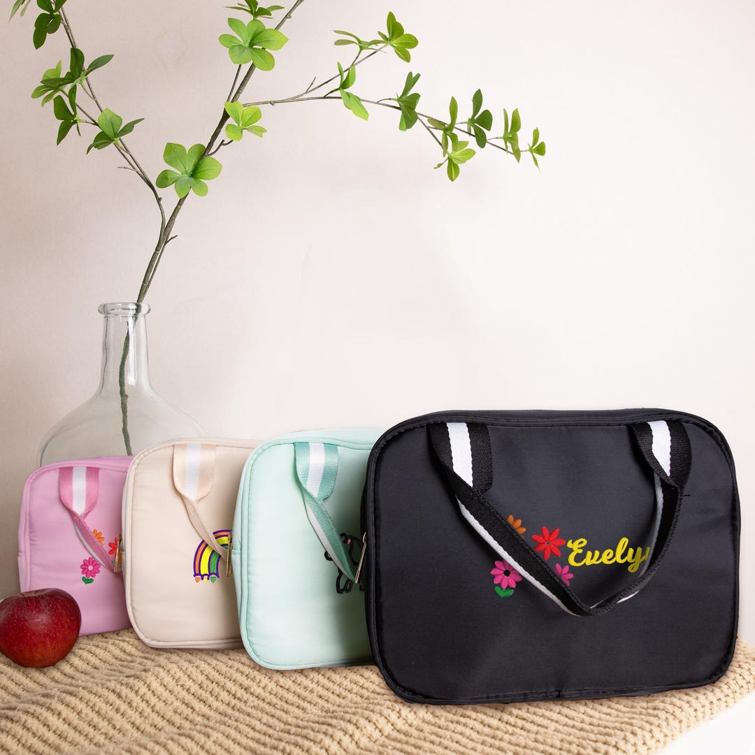 Personalized Insulated Lunch Bag: Embroidered Monogram Tote - Etsy