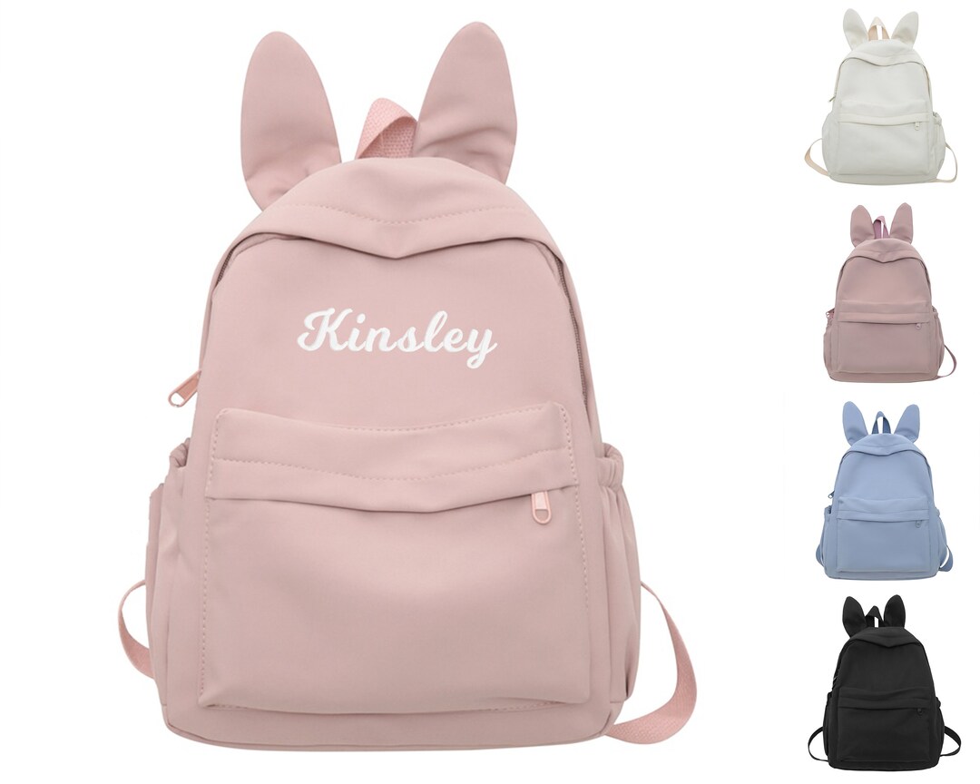 Backpack for Kids, Toddler Bunny School Bag, Custom Embroidery Book Bag ...