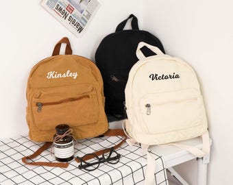 Personalized Kids Canvas Backpack: Toddler School Book Bag - Etsy
