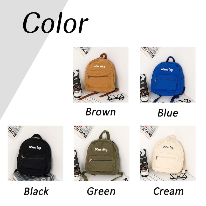 Personalized Kids Canvas Backpack: Toddler School Book Bag - Etsy