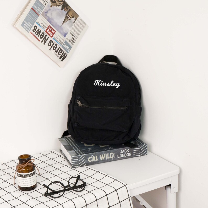 Personalized Kids Canvas Backpack: Toddler School Book Bag - Etsy