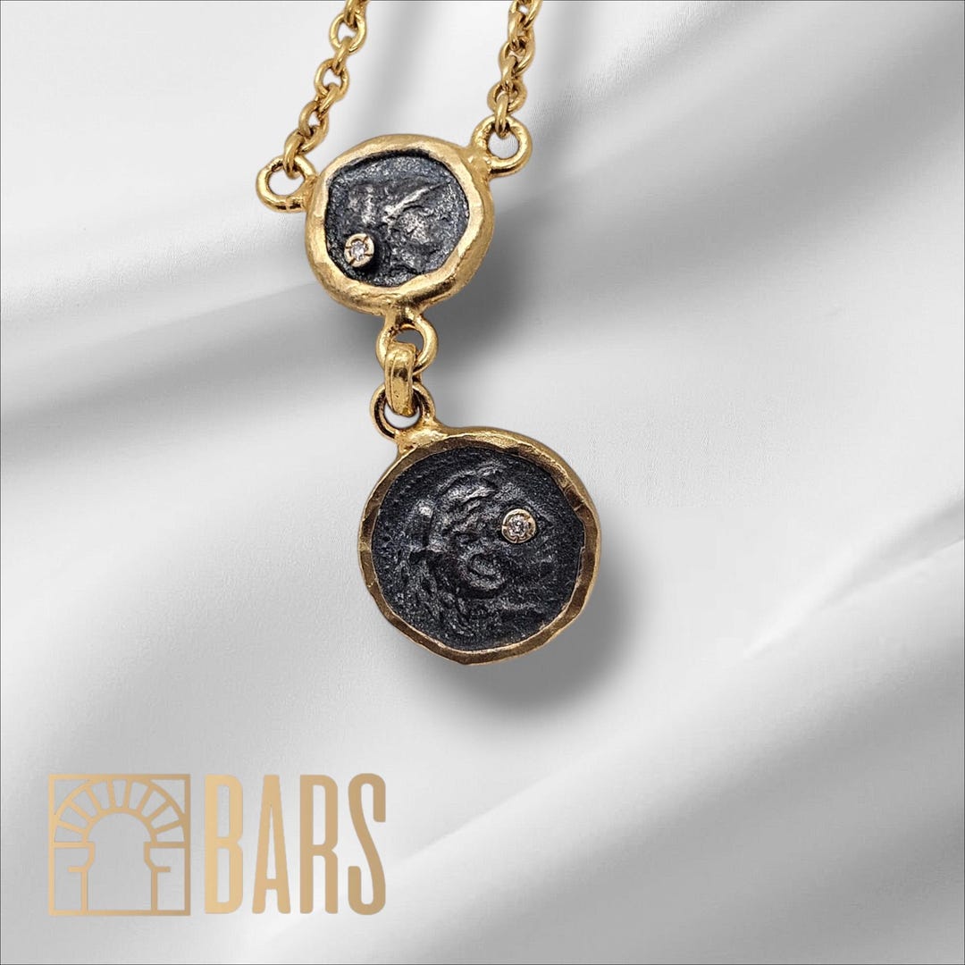 Echoes of Empires: Ancient Coin Necklace, a Journey Through Time, 24K ...