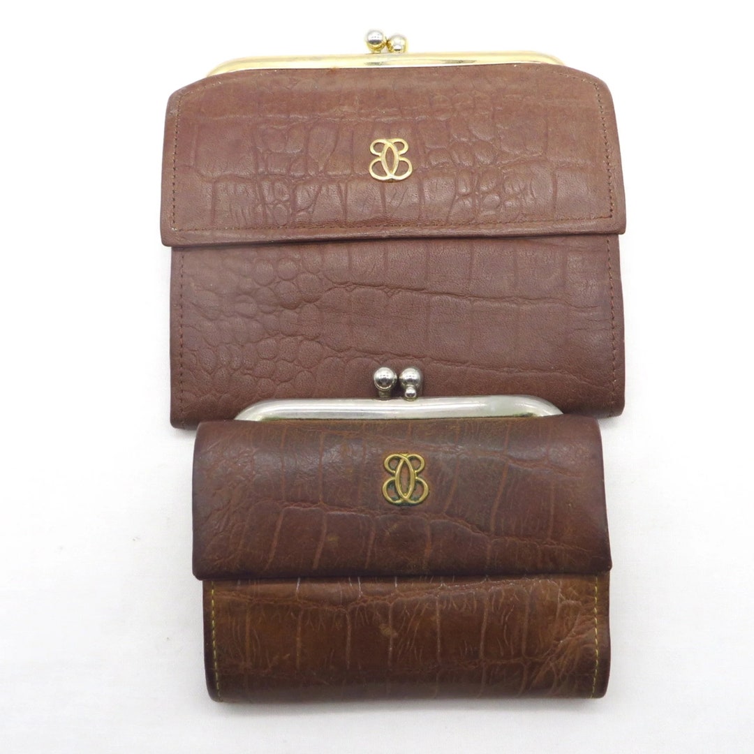 Vintage Buxton Wallets, Brown Leather Coin and Bill Purse, Set of 2 - Etsy