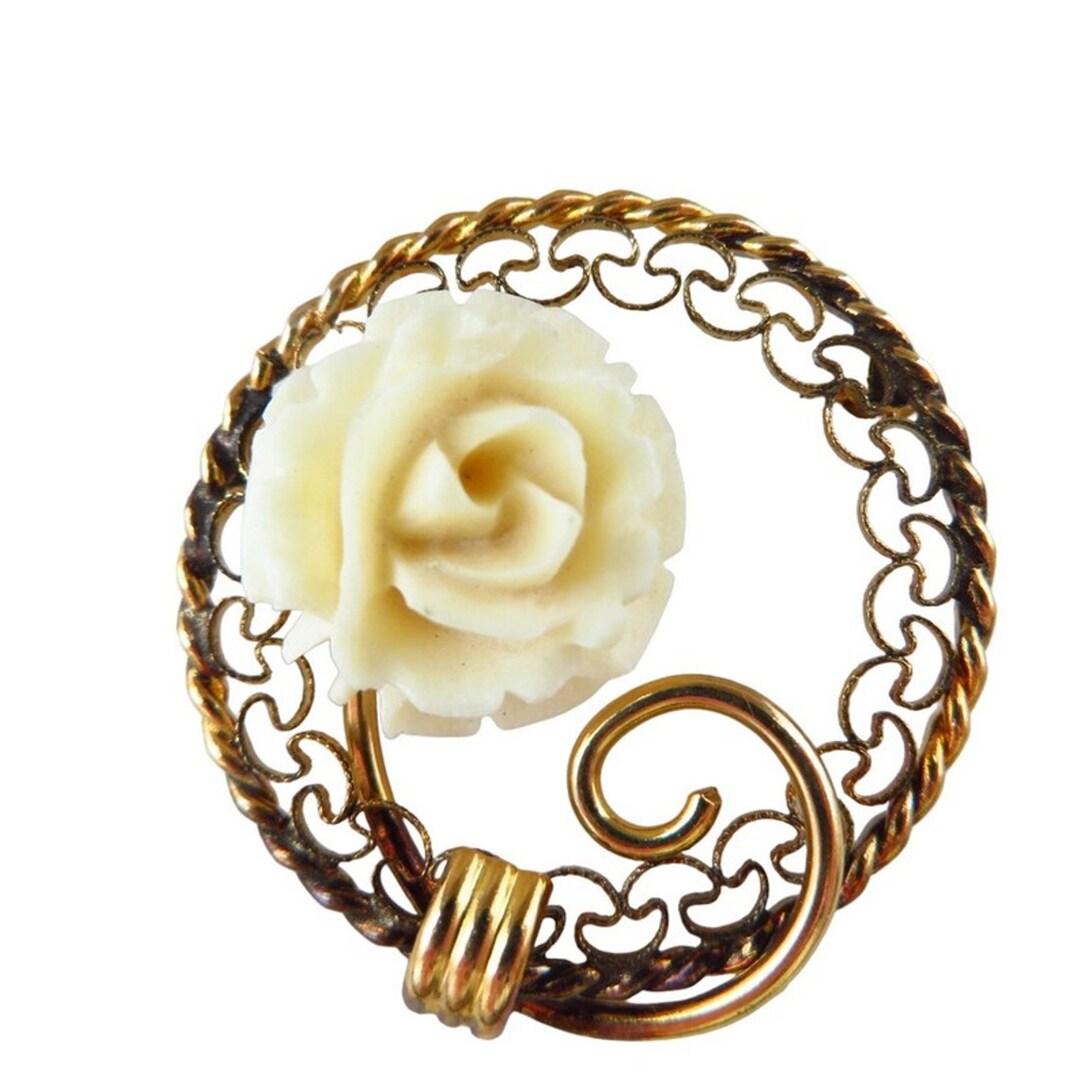 Vintage Rose Brooch, Demilo Fashion Gold Filled Rose Brooch, New Old ...