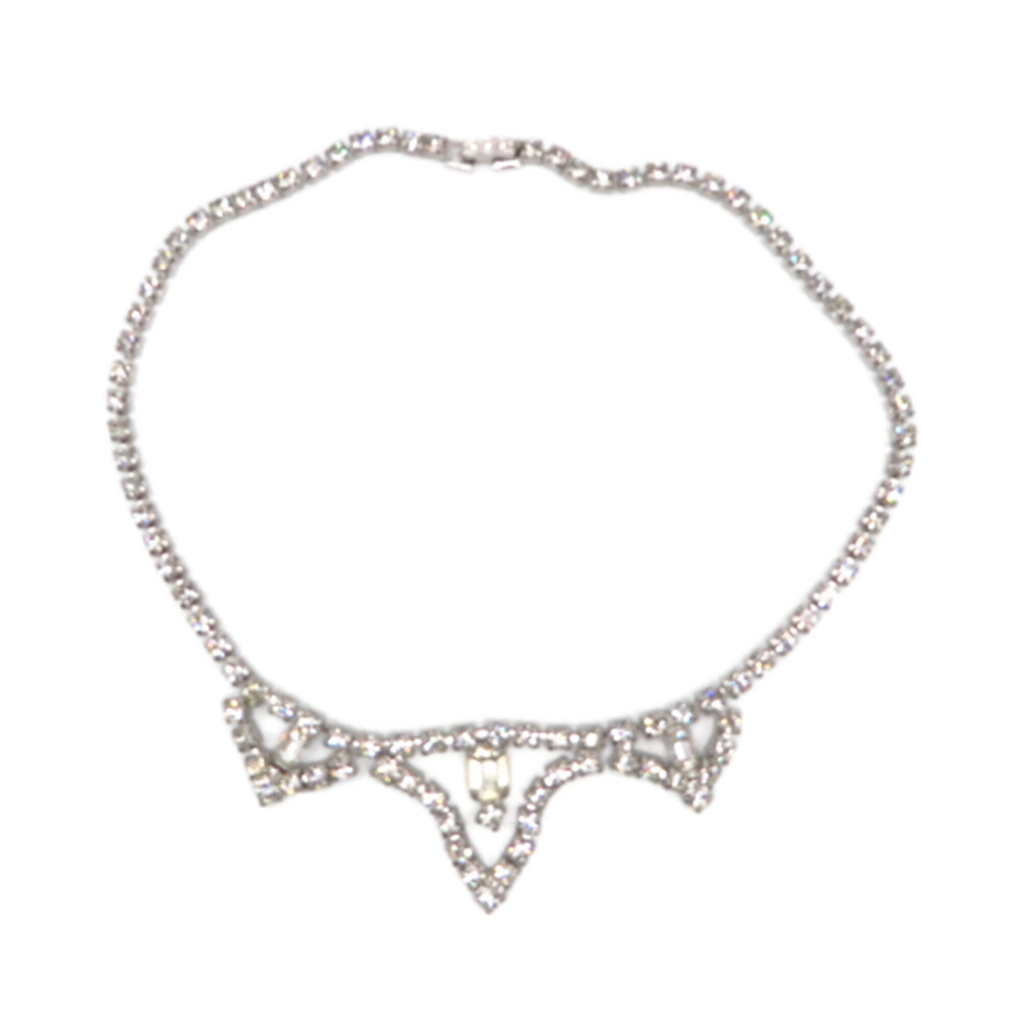 Kramer Rhinestone Necklace and Unsigned Bracelet and Earrings Set - Etsy