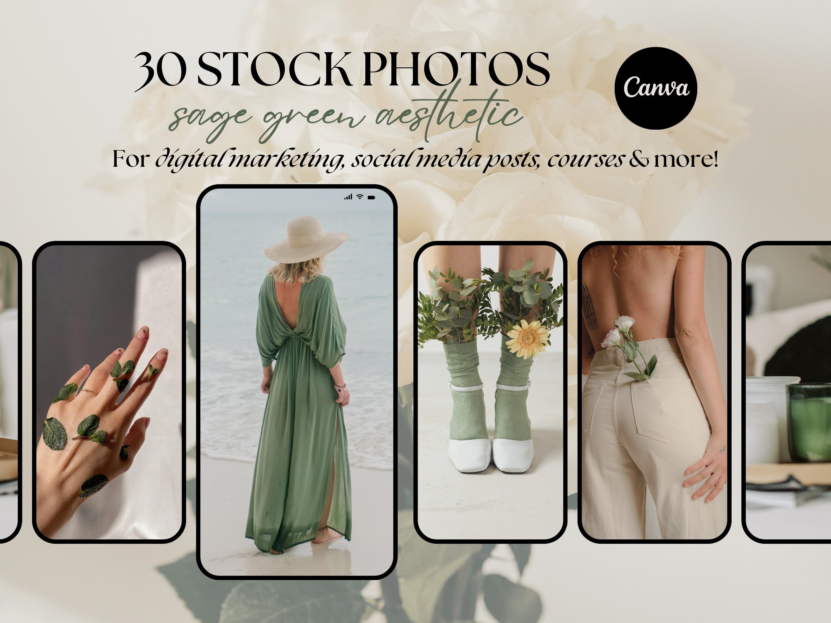 Faceless Digital Marketing Aesthetic Stock Images, Sage Green Instagram ...