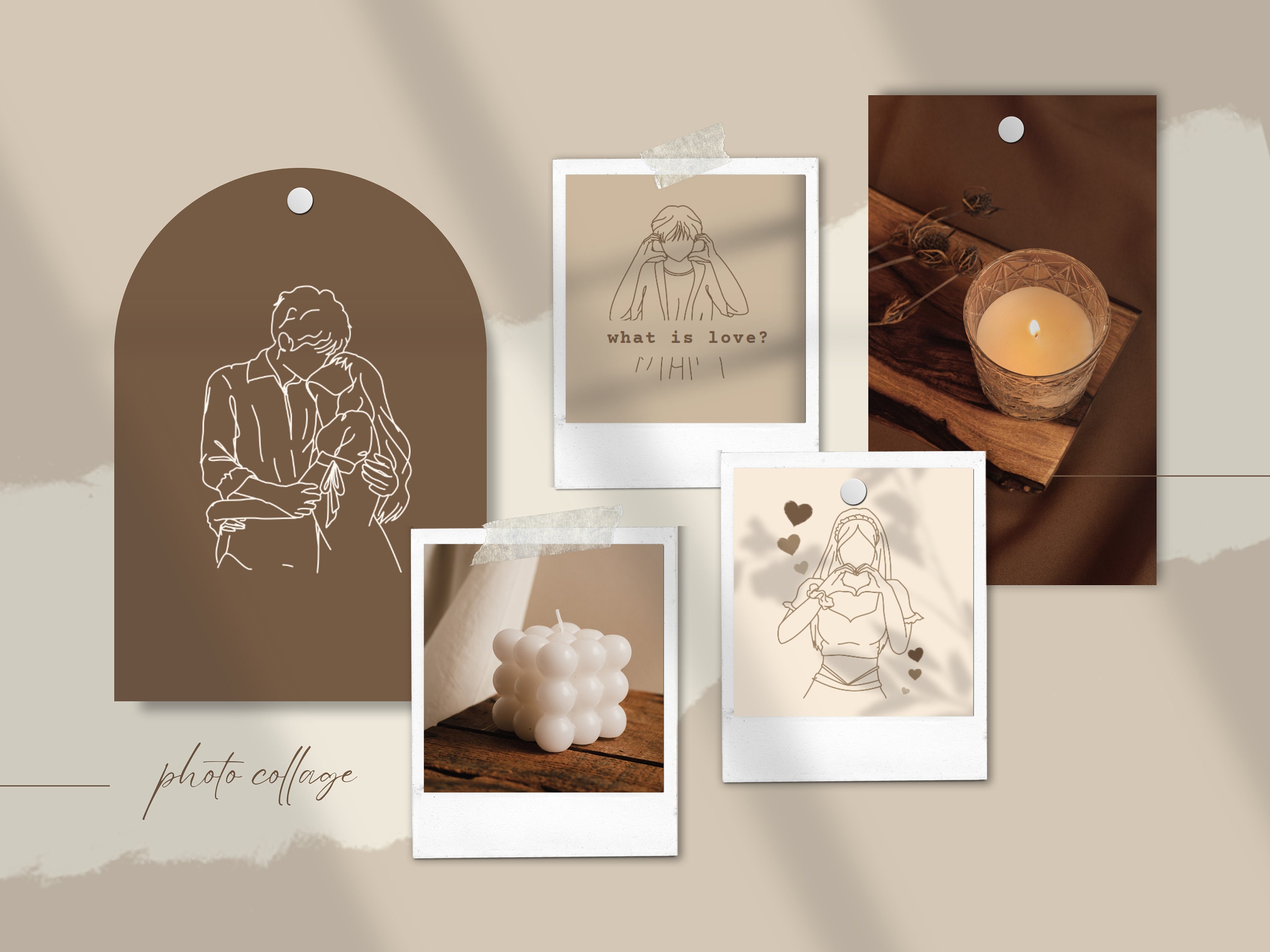 Couple Line Drawing SVG Canva Element Template, Male and Female Line ...