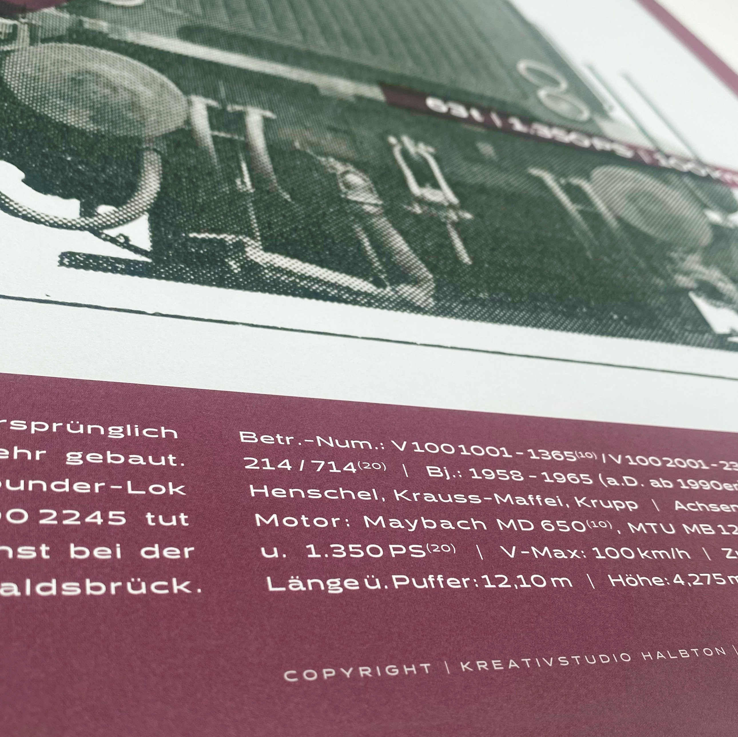 Locomotive Poster, Deutsche Bundesbahn V 100 Information Poster, Artful ...