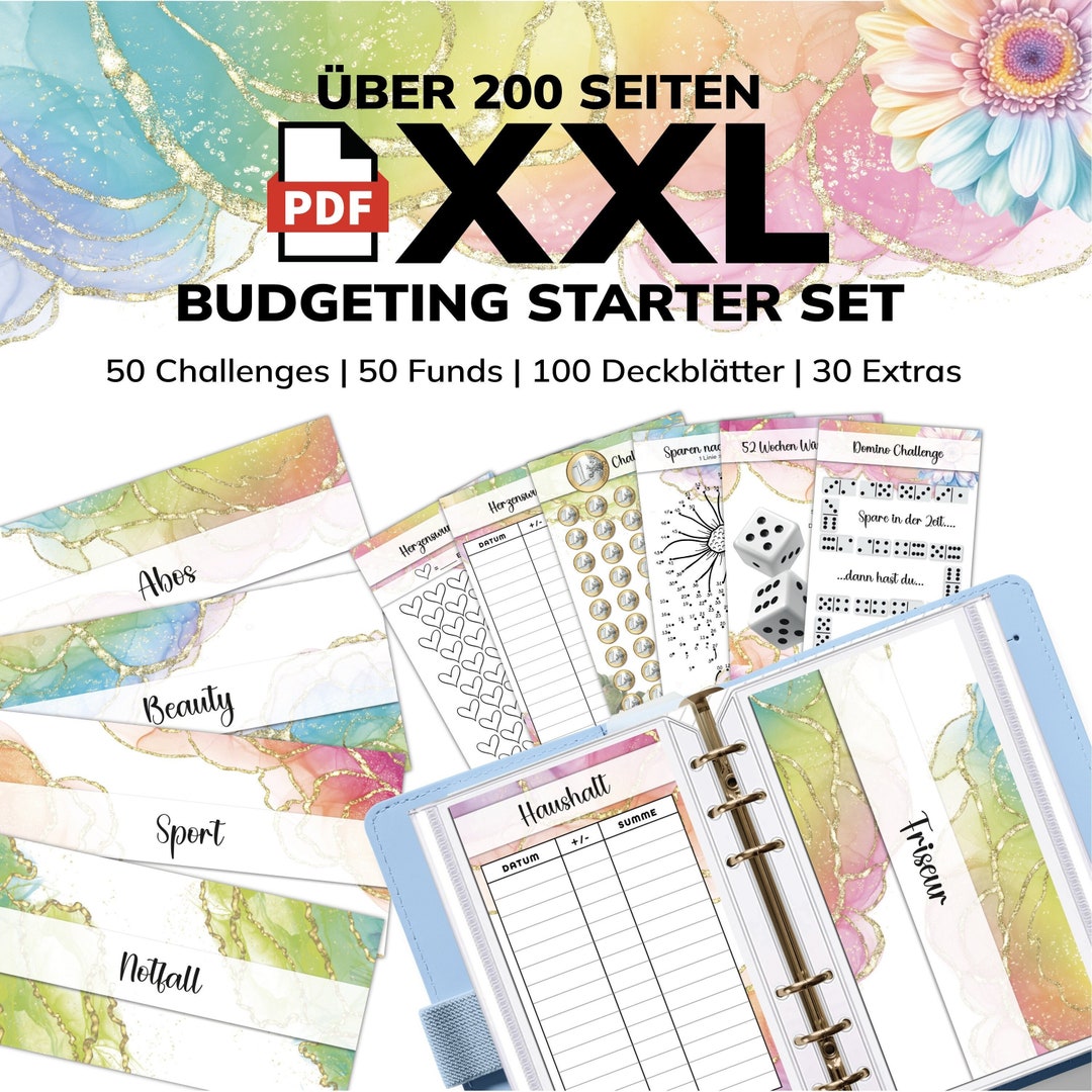 Budget Planner XXL Starter Set for the A6 Envelope Method Cover Sheets ...