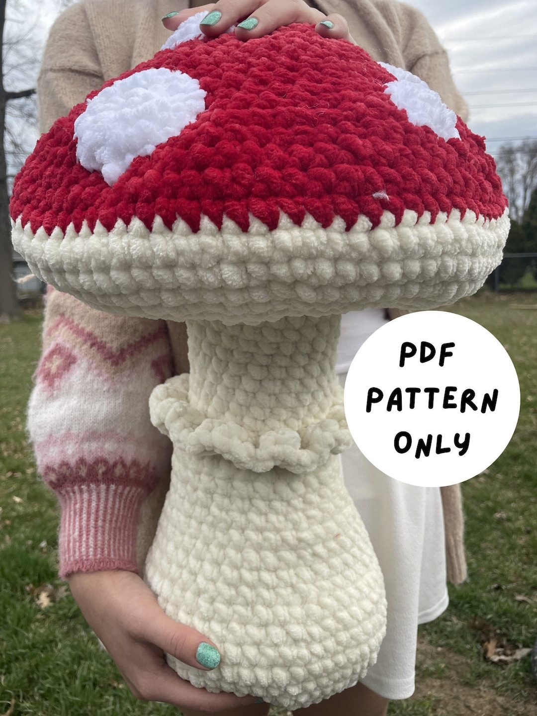 Jumbo Crochet Mushroom PDF Pattern - Etsy