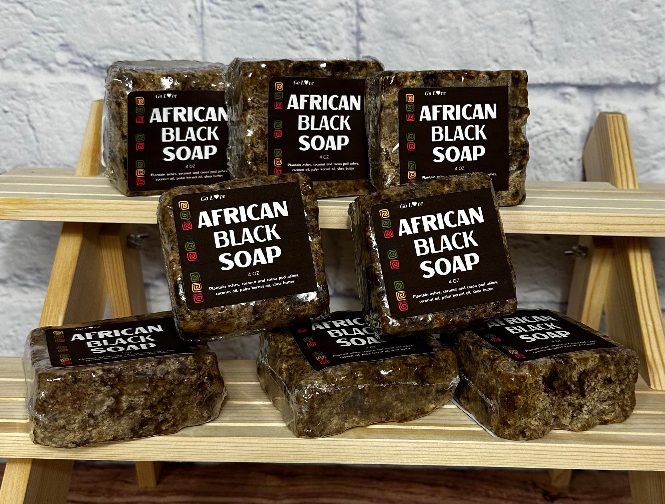 African Black Soap Bar From Ghana, 100% Natural Raw Unrefined for Body ...