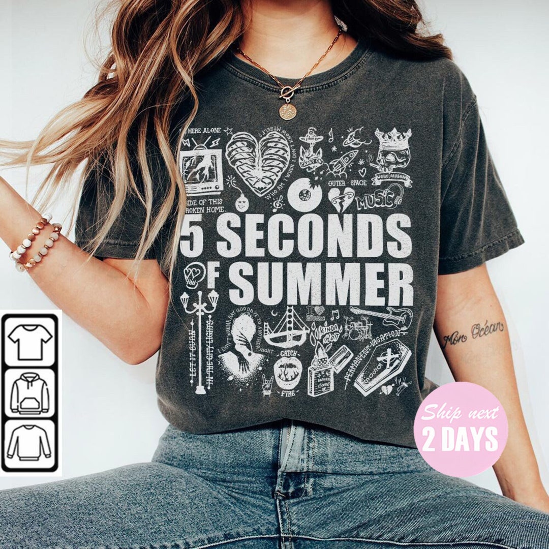 Limited 5 Seconds of Summer Doodle Art Shirt Merch Vintage - Etsy