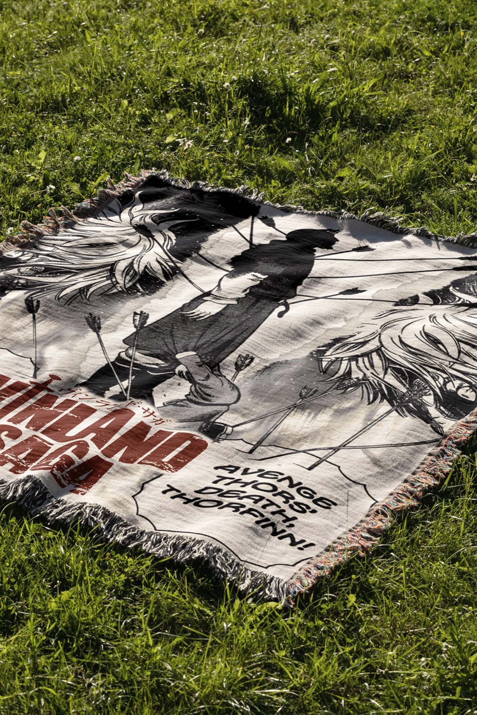 Anime Handmade Woven Tapestry Blanket, 100% Cotton, Anime Throw ...