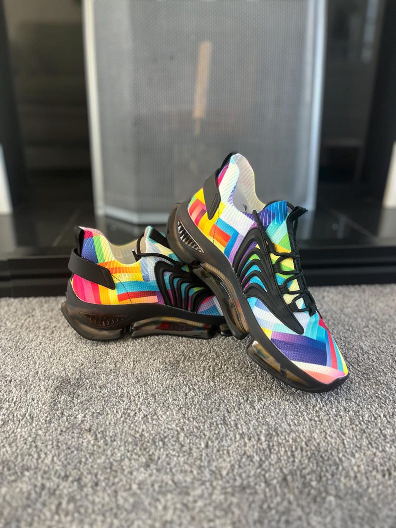 Air Max Geo Pride Running Shoes LGBTQ Black Trainers Fitness ...