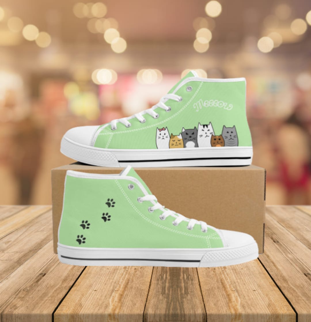 Cute Cats | Cartoon High Tops | Unique Hi Tops | Converse Style ...