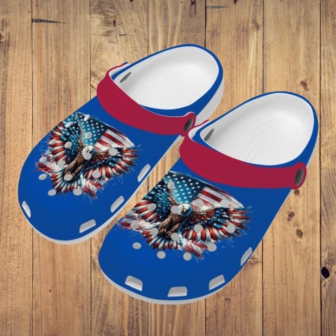 Croc Style US Flag Patriotic Crocs USA Flag Stars and Stripes Shoes ...