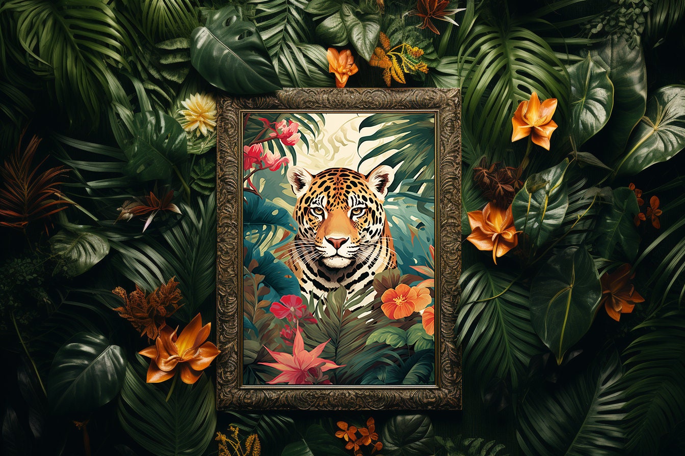 Hand-drawn Inspired Jaguar Digital Print, Instant Download, Printable ...