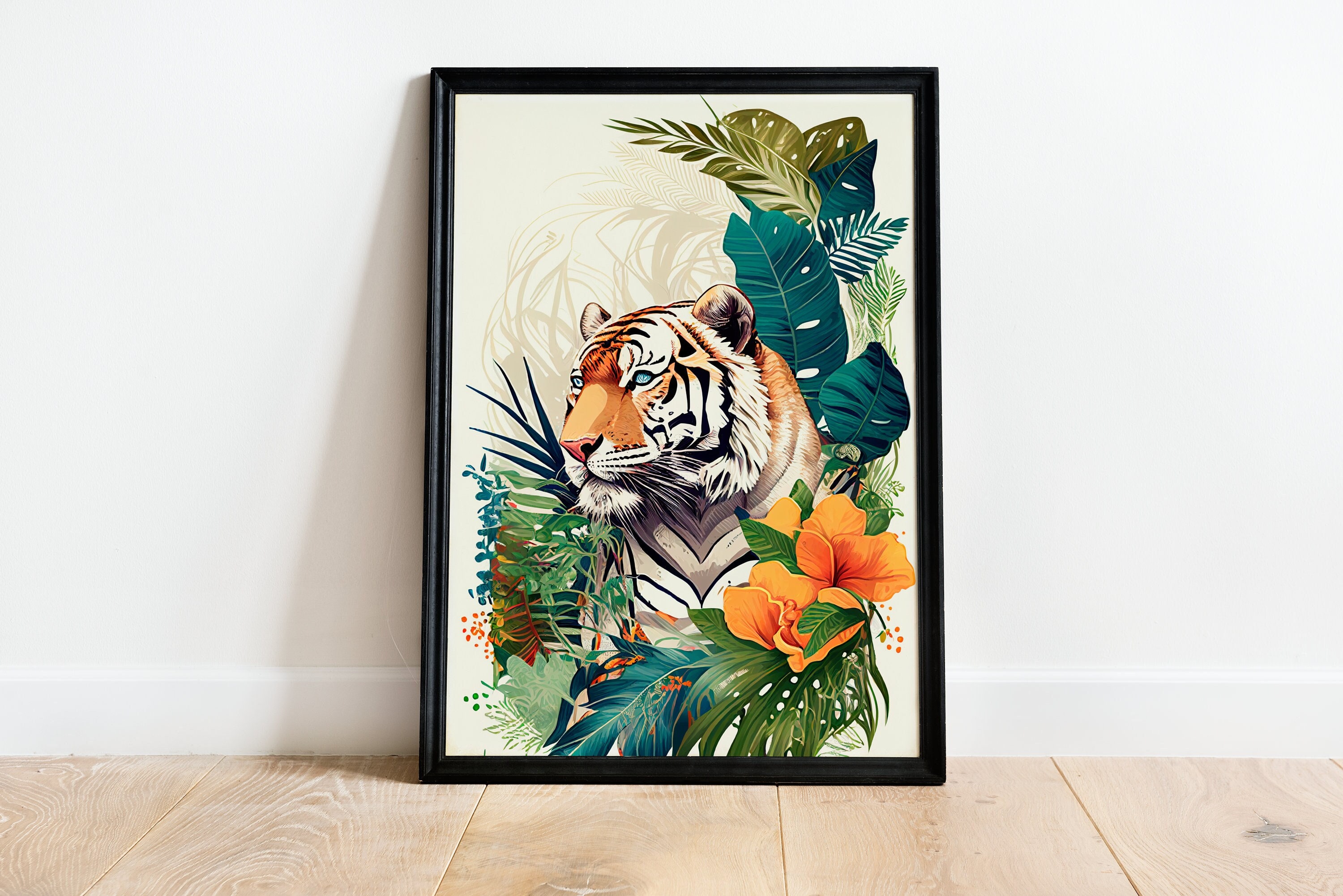 Illustration Tiger Art Print Instant Download Wall Art - Etsy