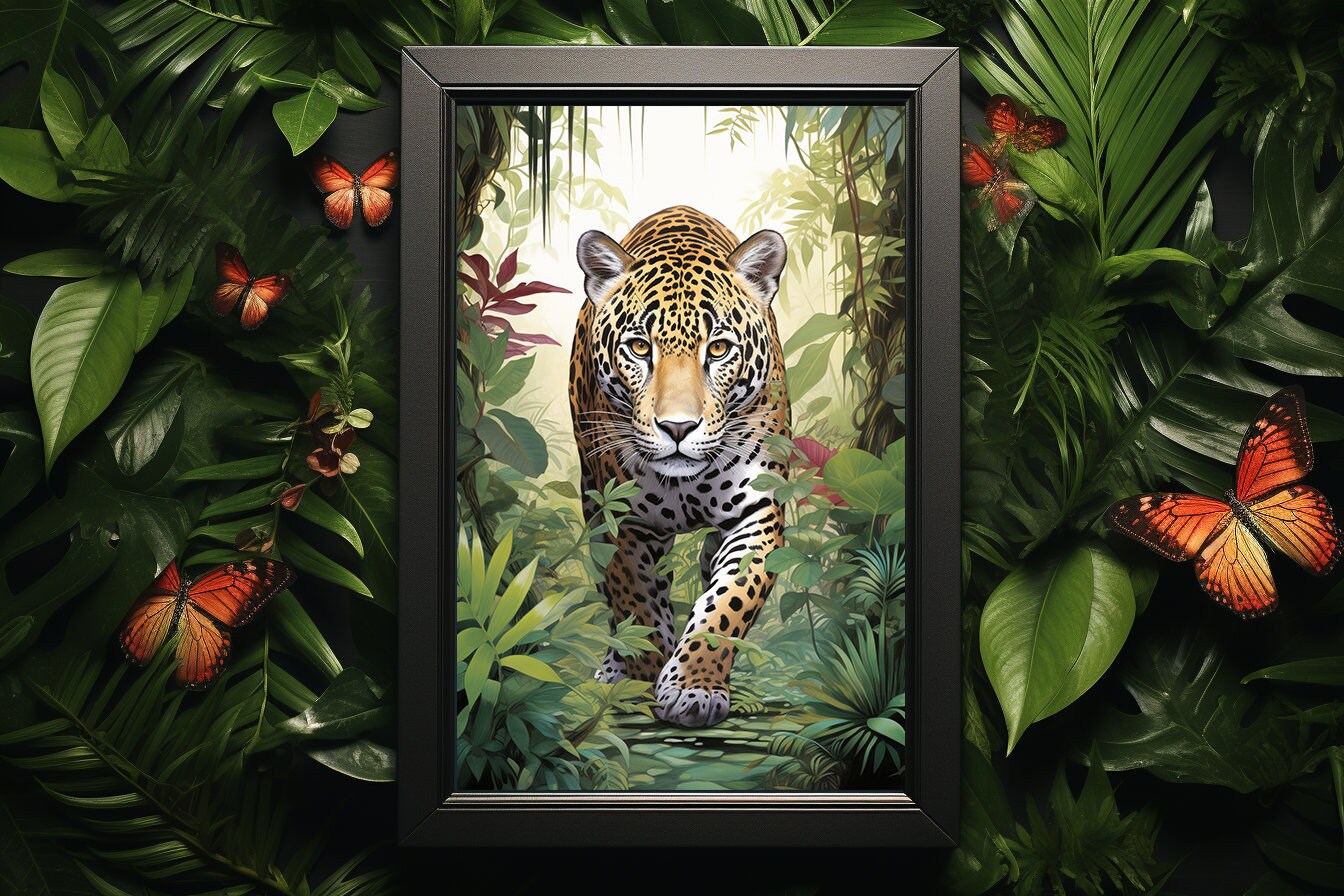 Hand-drawn Inspired Jaguar Digital Print, Instant Download, Printable ...