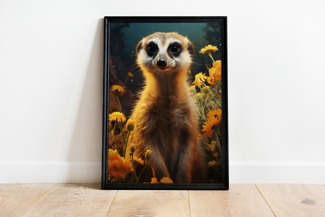 Hand-drawn Inspired Meerkat Digital Print, Instant Download, Printable ...