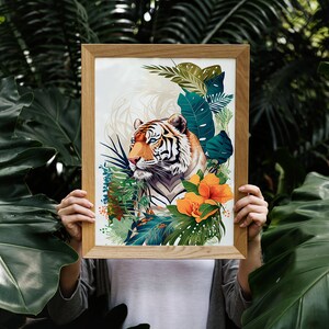 Illustration Tiger Art Print Instant Download Wall Art - Etsy
