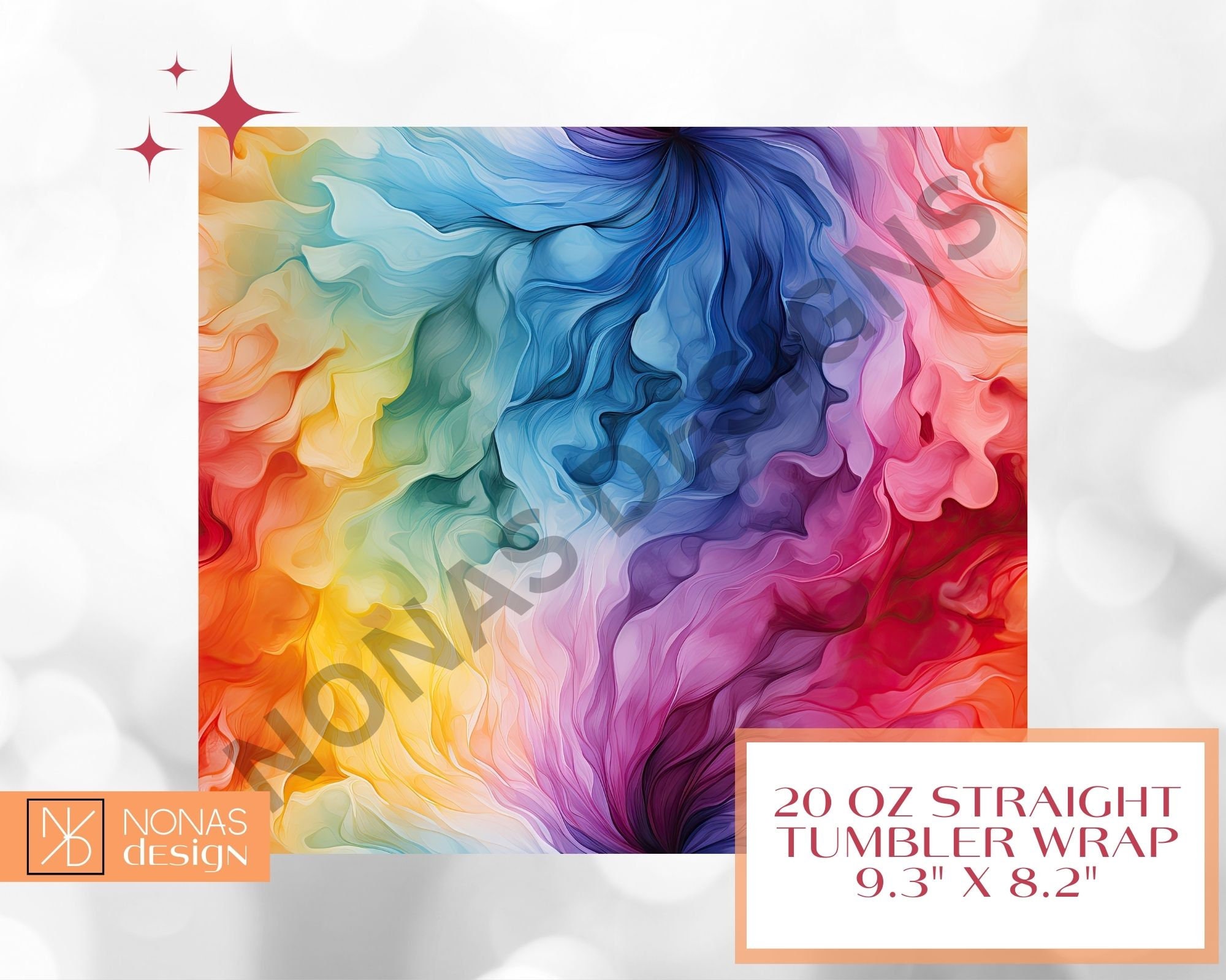 Smokey Tumbler Wrap 20oz Skinny Tumbler Sublimation Design - Etsy