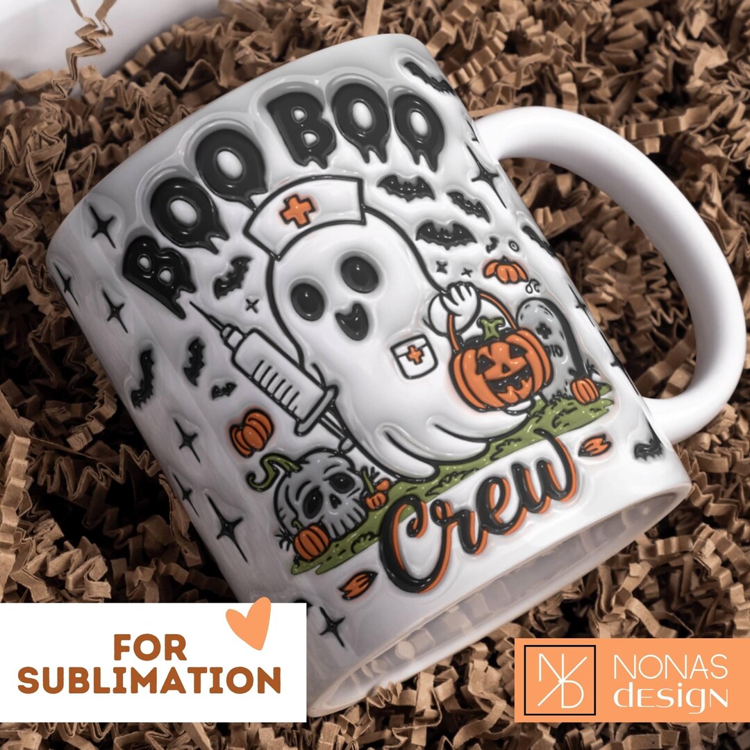 Boo Boo Crew Nurse Mug Wrap 11oz 15oz Sublimation Design Download ...